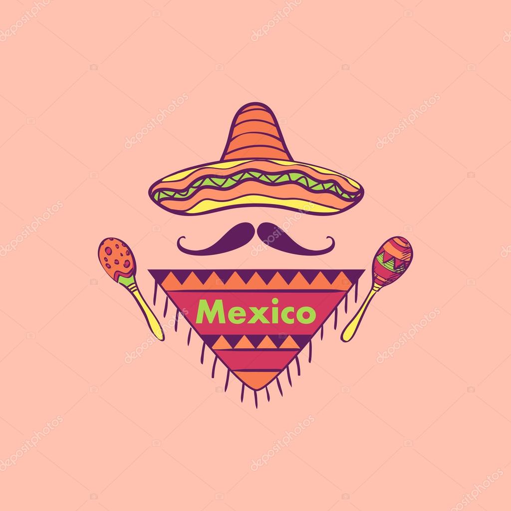 Rótulo mexicano e emblema imagem vetorial de Netkoff© 84106838