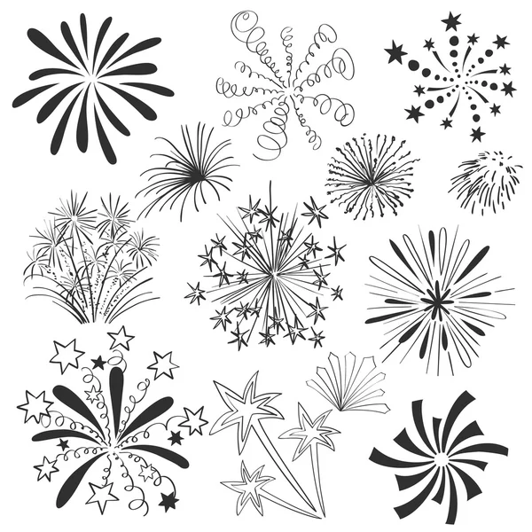 Set of hand drawn fireworks. Stock Vector Image by ©NinaFedorova #119501252