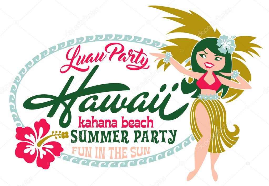 Luau Party Summer Beach — Stock Vector © Ziamary 103681154