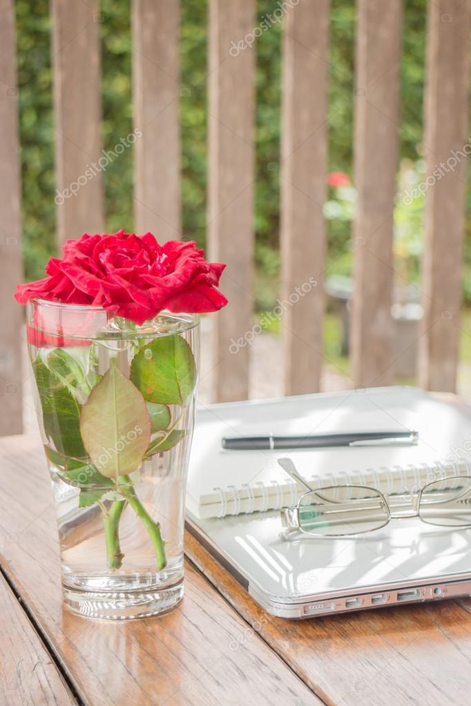 Beautiful creative wooden work station Stock Photo by ©nalinrat 82187248