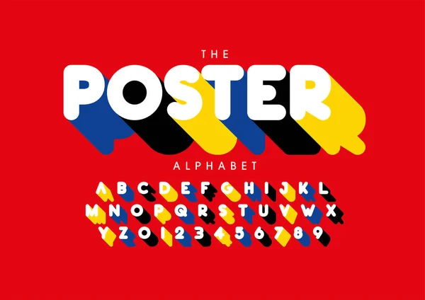 Pop Design Font Alphabet Template Colorful Vector Illustration Stylized ...