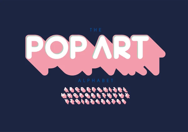 Pop Art Font Alphabet Template Colorful Vector Illustration Stylized ...