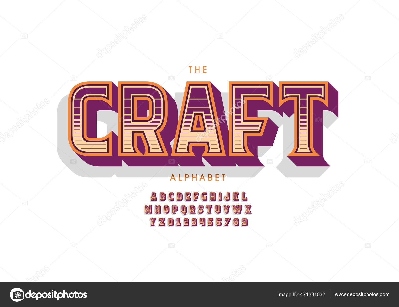 Stylized Craft Alphabet Font Vector Illustration Stock Vector Image by ...