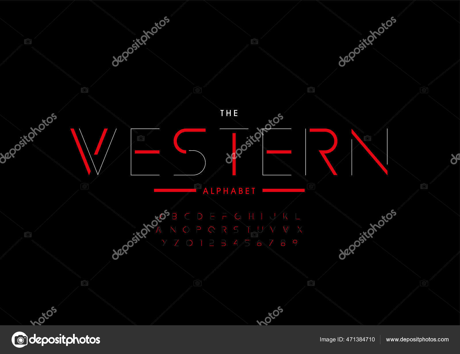 Stylized Vestern Alphabet Font Vector Illustration Stock Vector by ...