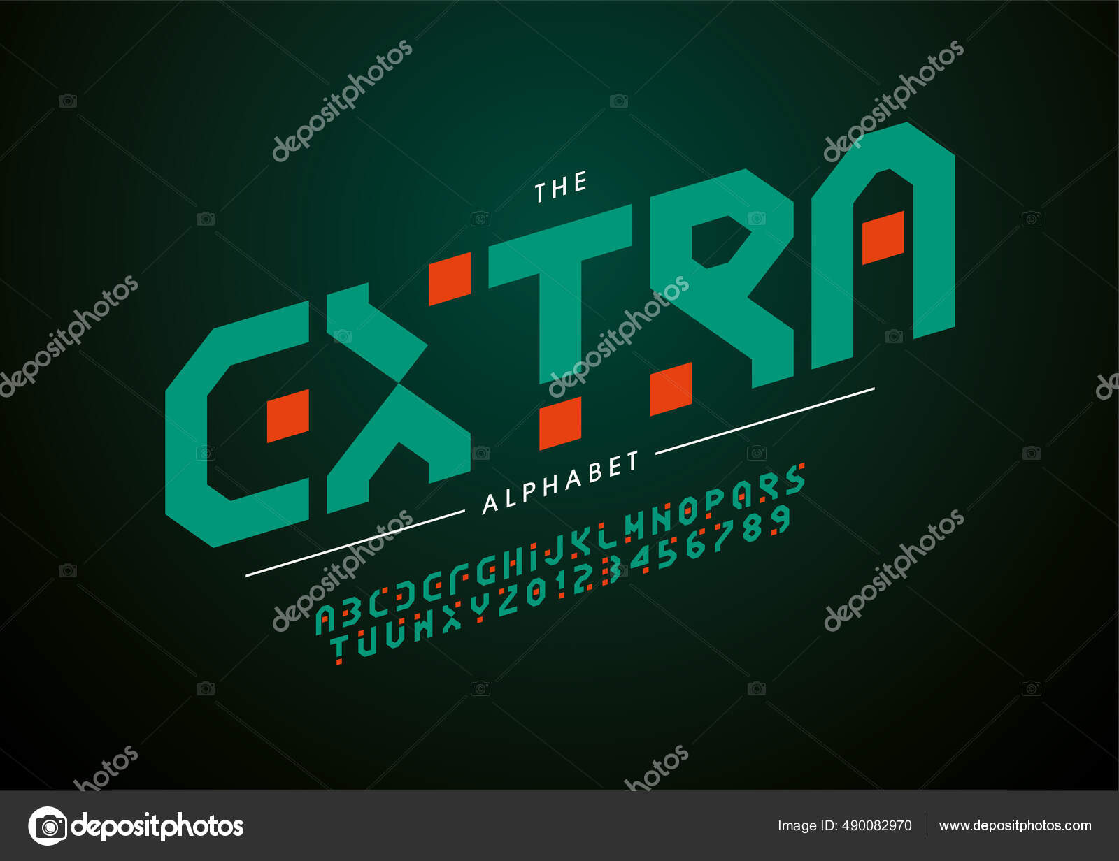 Stylized Extra Alphabet Font Vector Illustration Stock Vector by ...