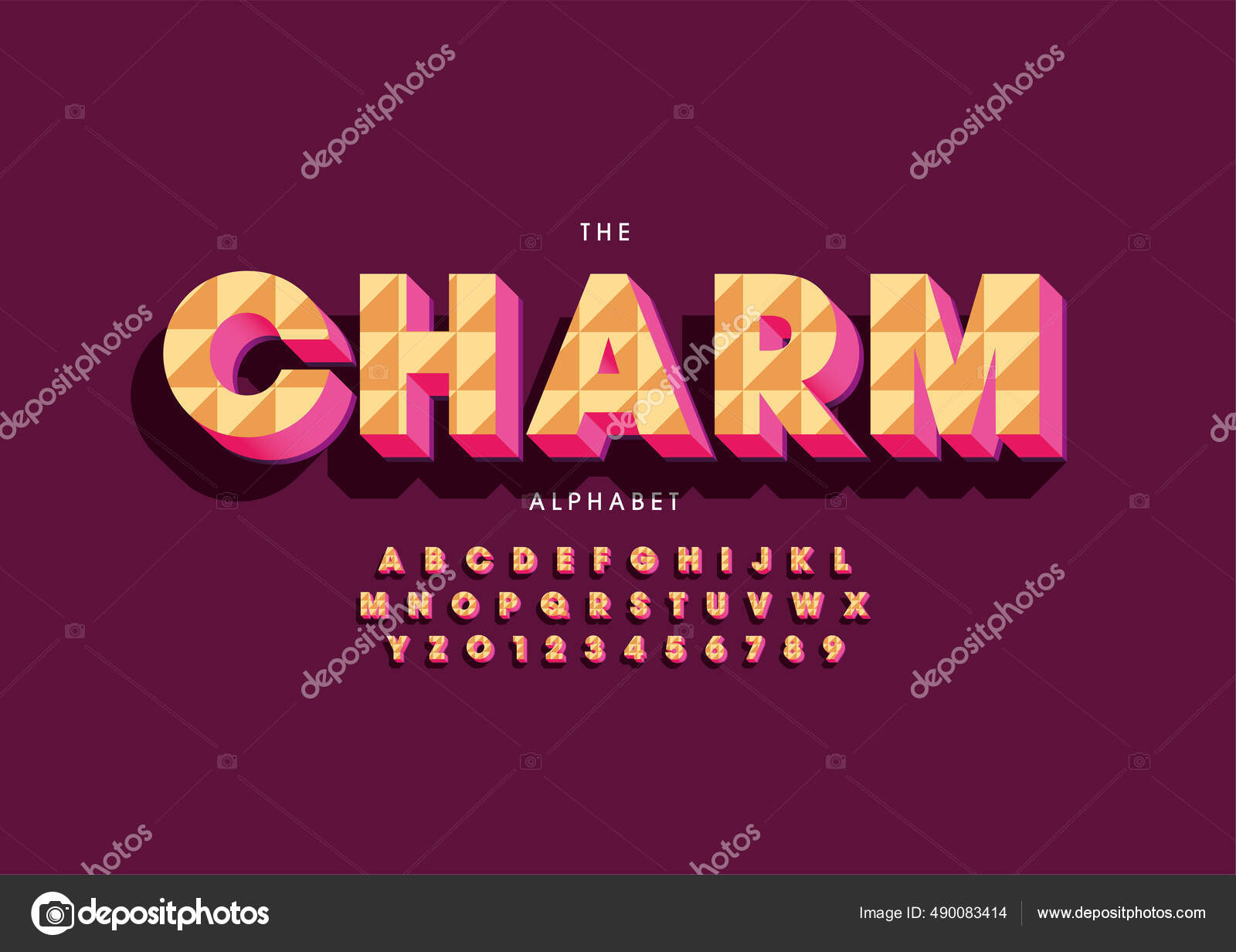 Stylized Charm Alphabet Font Vector Illustration Stock Vector Image by ...