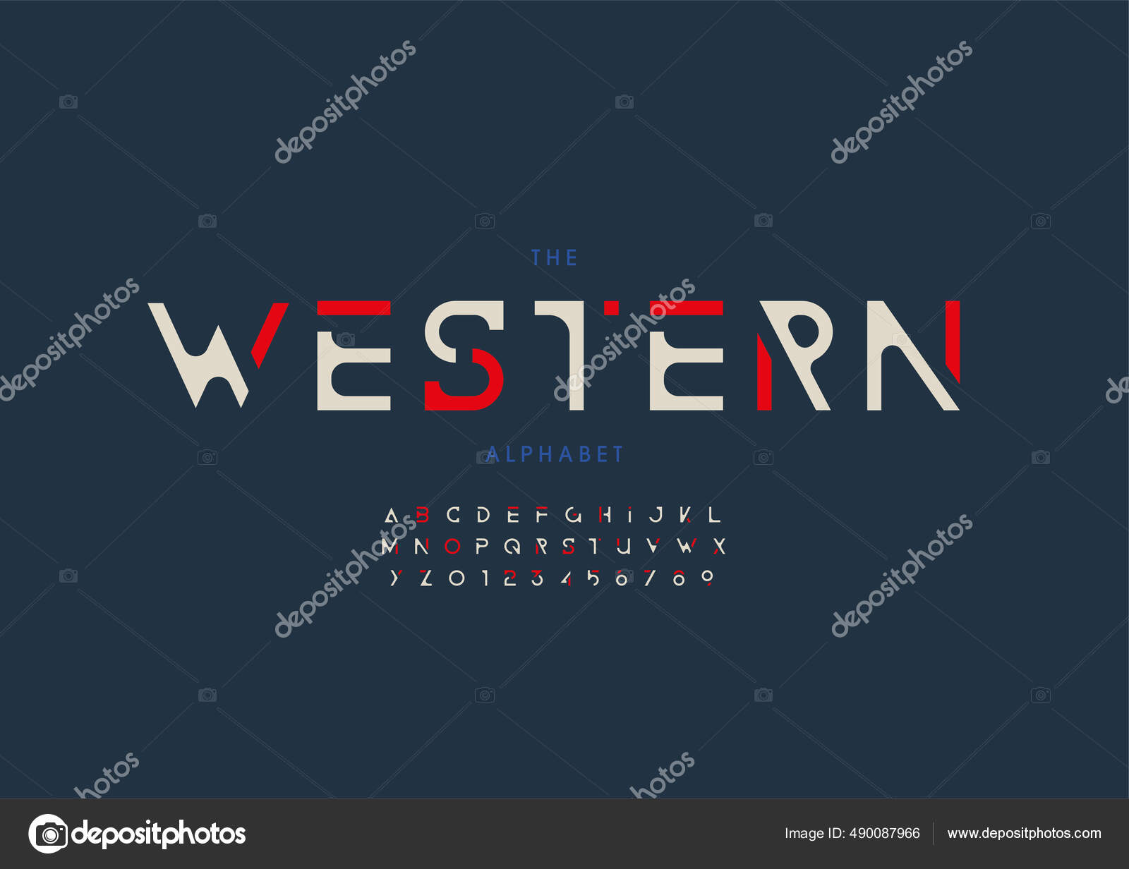 Stylized Western Alphabet Font Vector Illustration Stock Vector by ...
