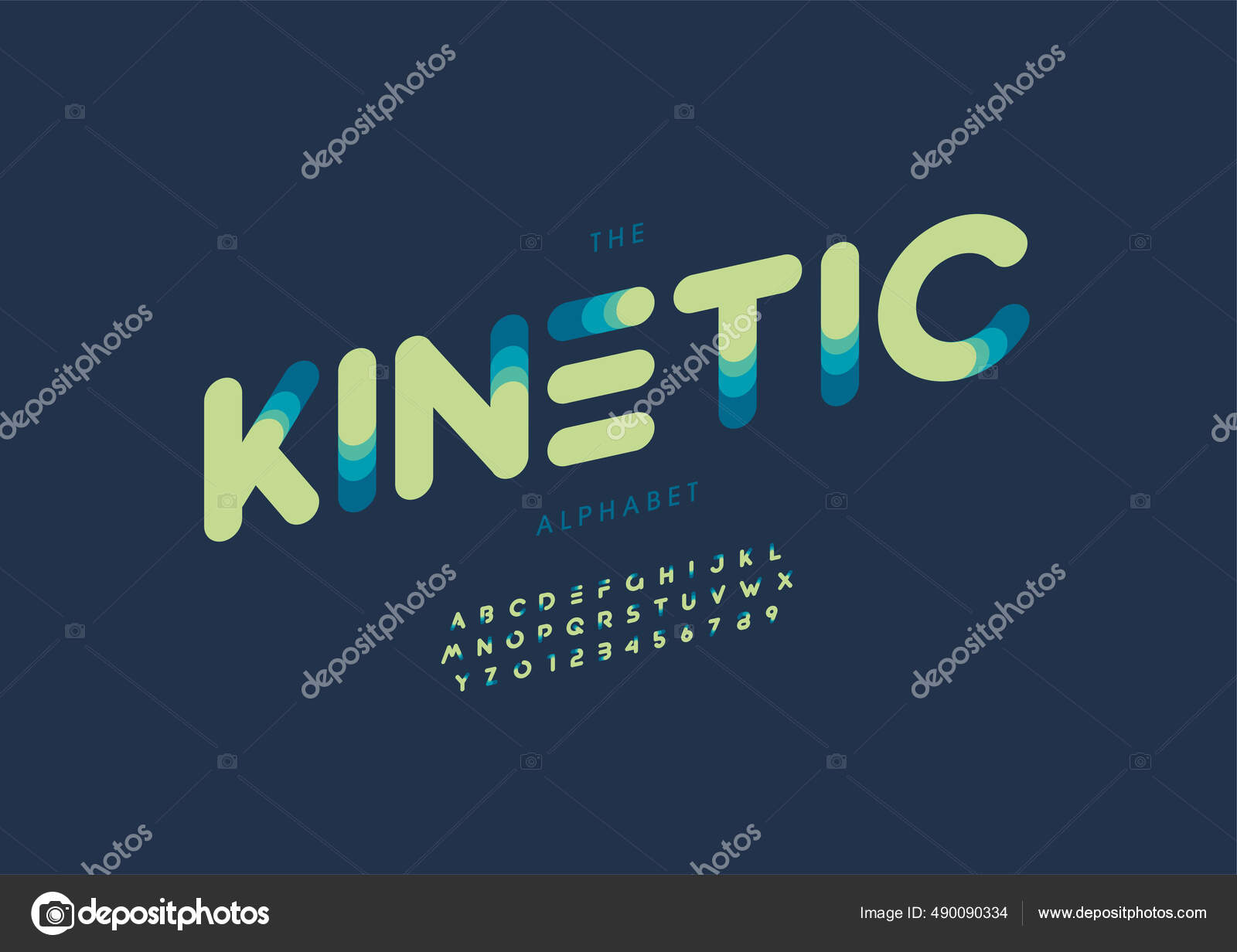 Stylized Kinetic Alphabet Font Vector Illustration Stock Vector Image by ©Passionartist #490090334