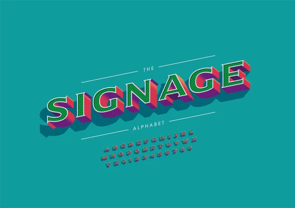 Signage Font Alphabet Template Colorful Vector Illustration Stylized ...