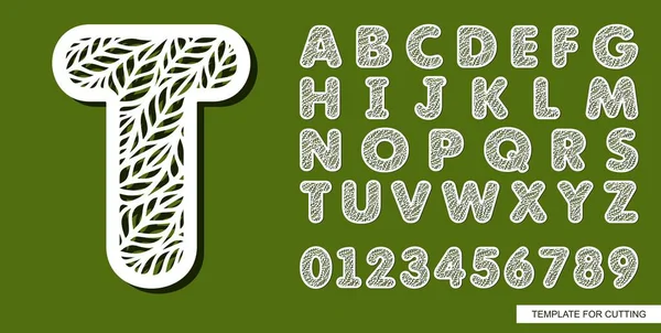 Fonta Hijau Yang Terbuat Dari Daun Segar Kata Musim Semi Vektor Stok ...