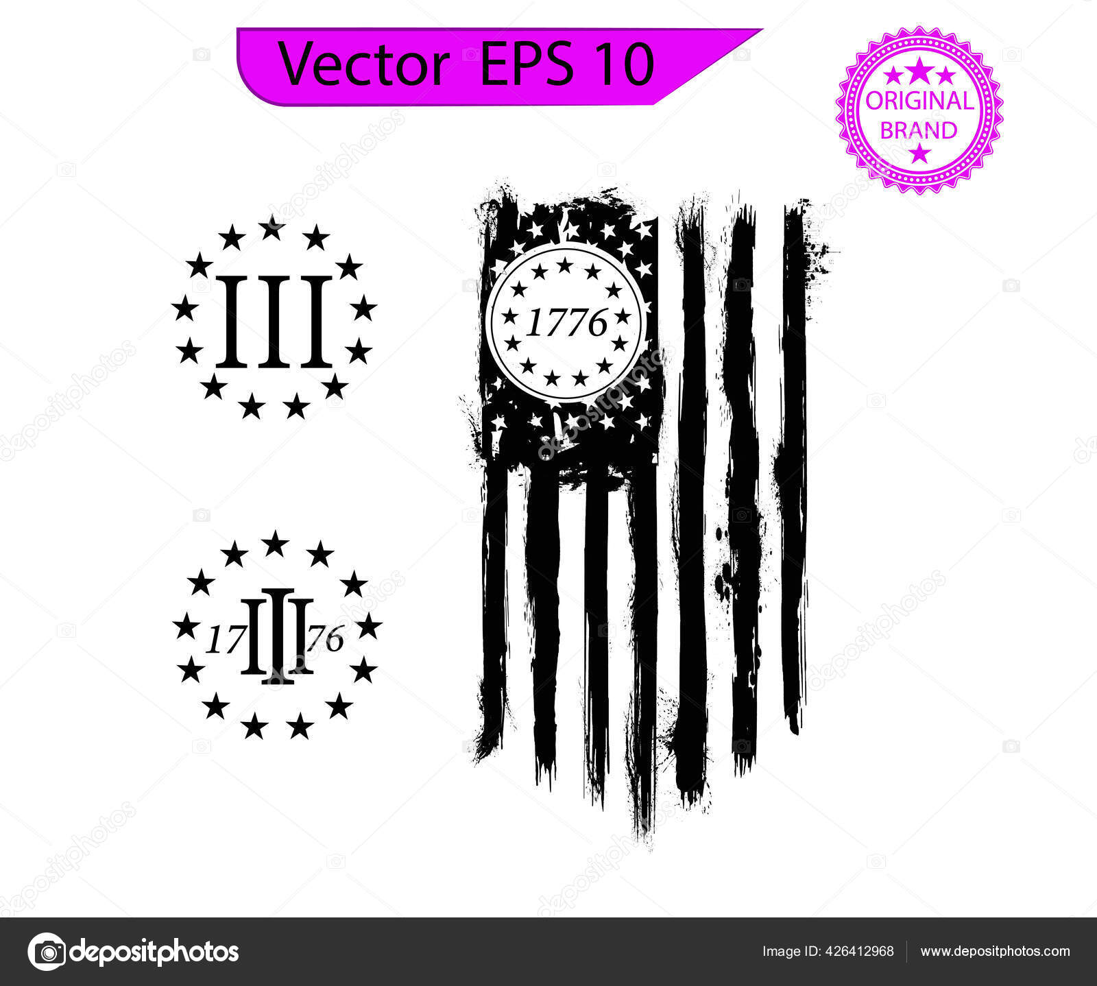 American Flag 13 Stars 1776