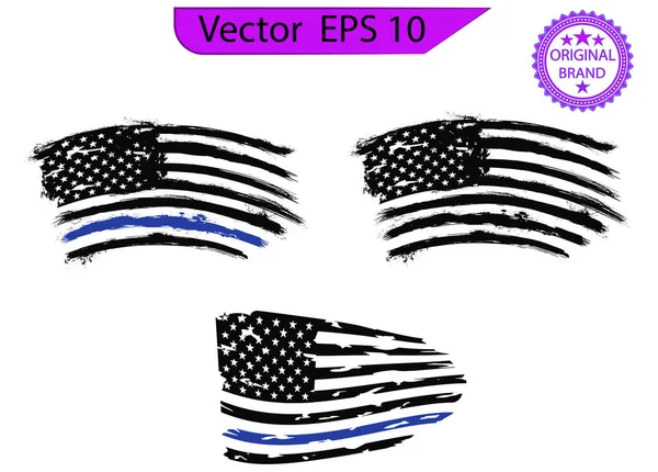 Thin blue line flag Vector Art Stock Images | Depositphotos