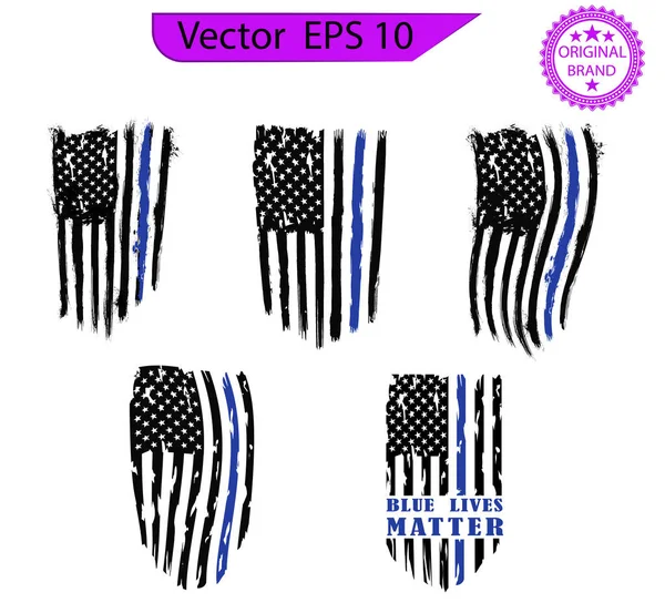 Thin Blue Line Flag Flag Police Blue Line Distressed American Stock ...