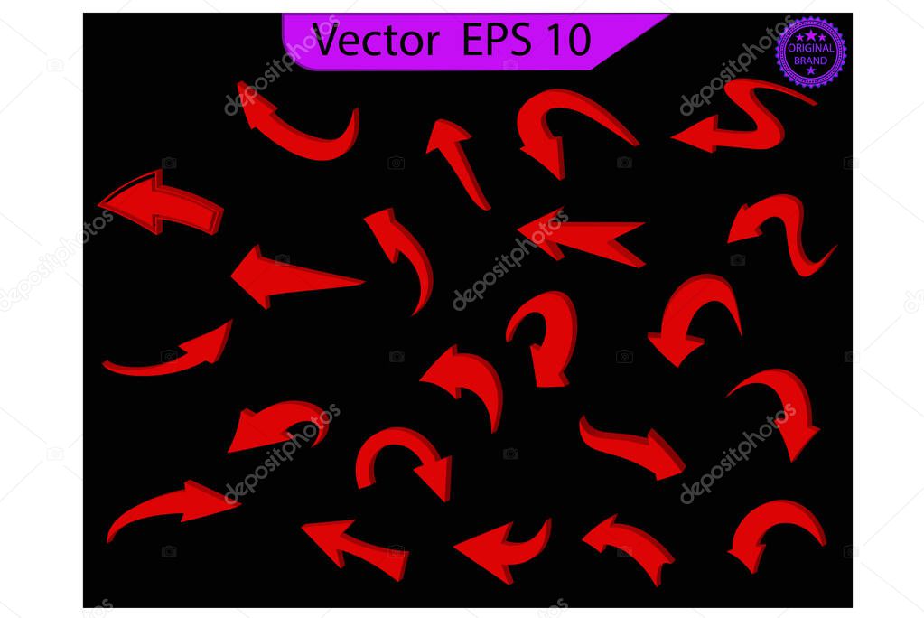 Signos de flecha 3D. Colección de flechas. Juego de iconos de flecha 2022