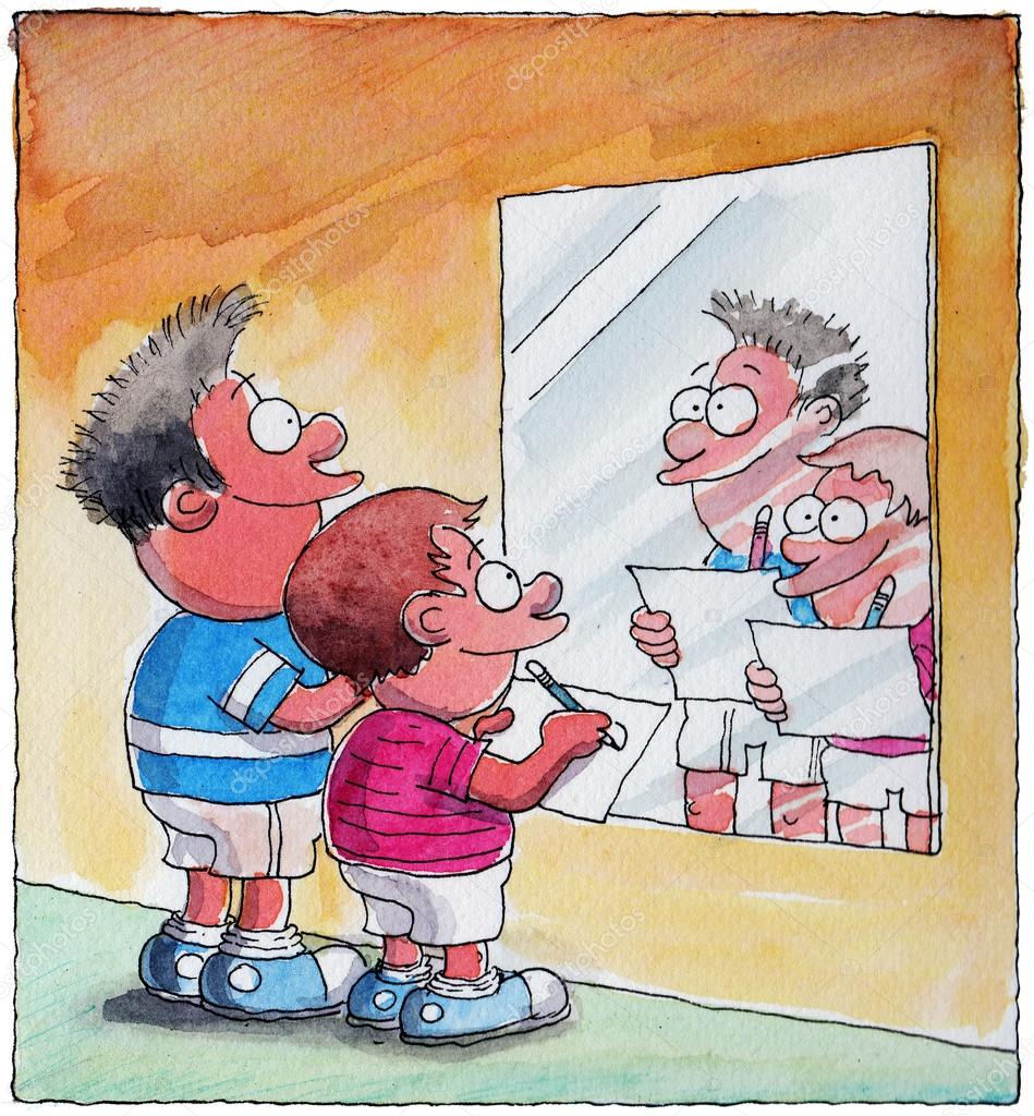 Boys are drawing themselves Stock Illustration by ©artistan #69402219