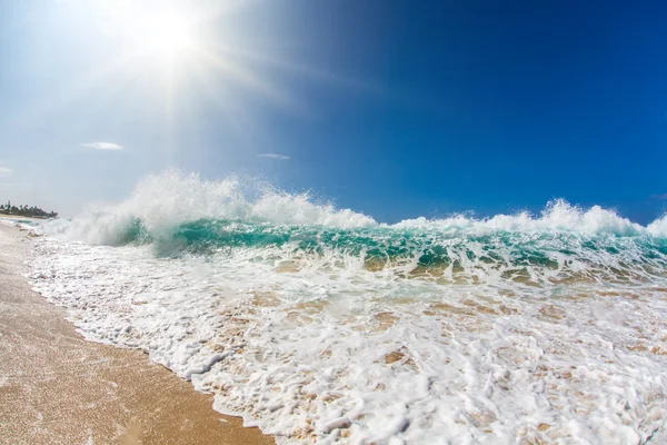 Bright Colorful Ocean Wave. Surfing Tropical Shorebreak Stock Photo by ...