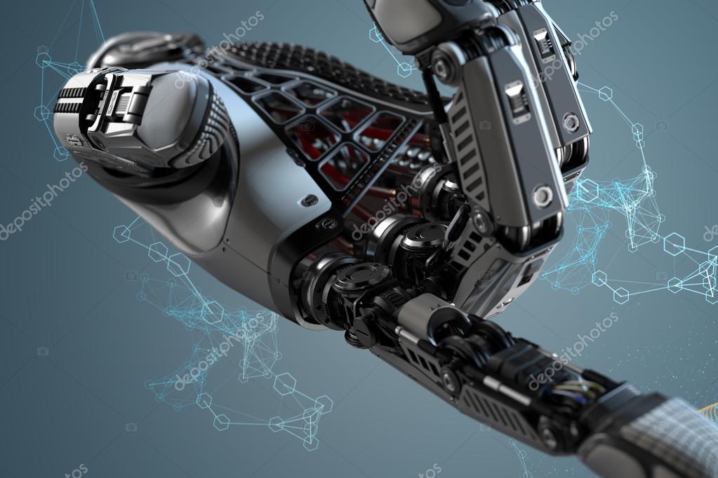 Closeup robotic arm mechanism Stock Photo by ©vitaliy_sokol 118994208
