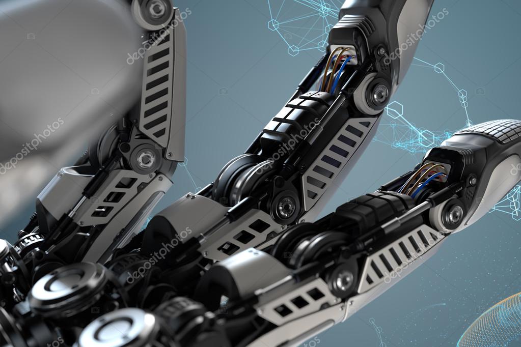 Closeup robotic arm mechanism Stock Photo by ©vitaliy_sokol 118994214