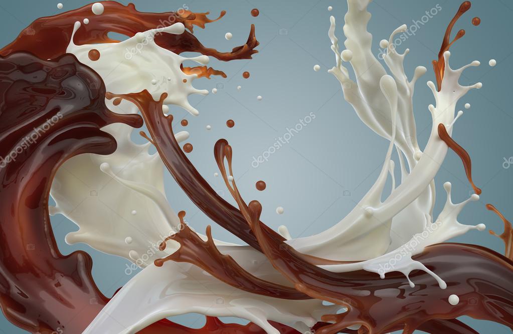 Liquid milk and chocolate splashing. Stock Photo by ©vitaliy_sokol ...