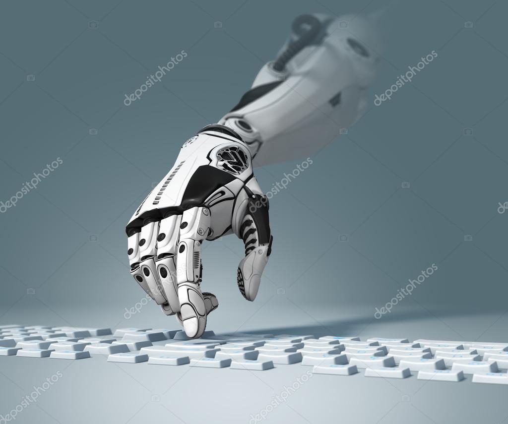 Robotic Arm Working With Computer Keyboard — Stock Photo © vitaliy ...