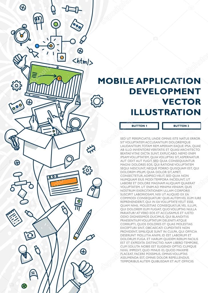 Set of application development Stock Vector Image by ©Ozerina #103568500