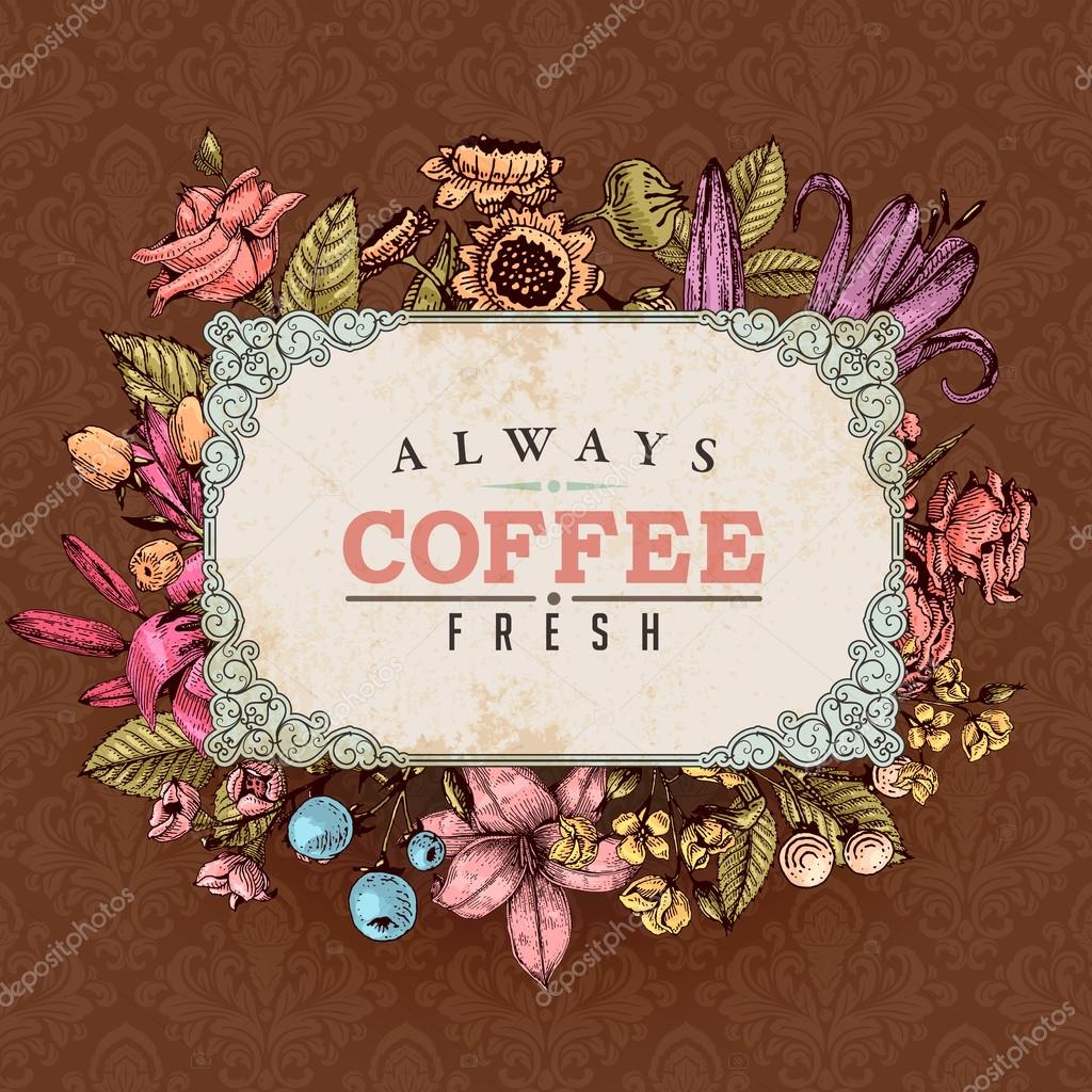 Vintage Card with Flowers Stock Vector by ©Ozerina 104037202