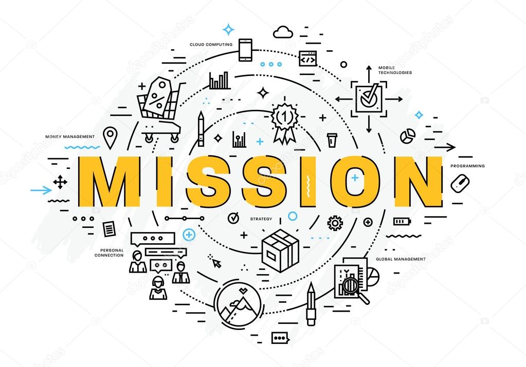 Mission concept, icons and elements Stock Vector Image by ©Ozerina ...