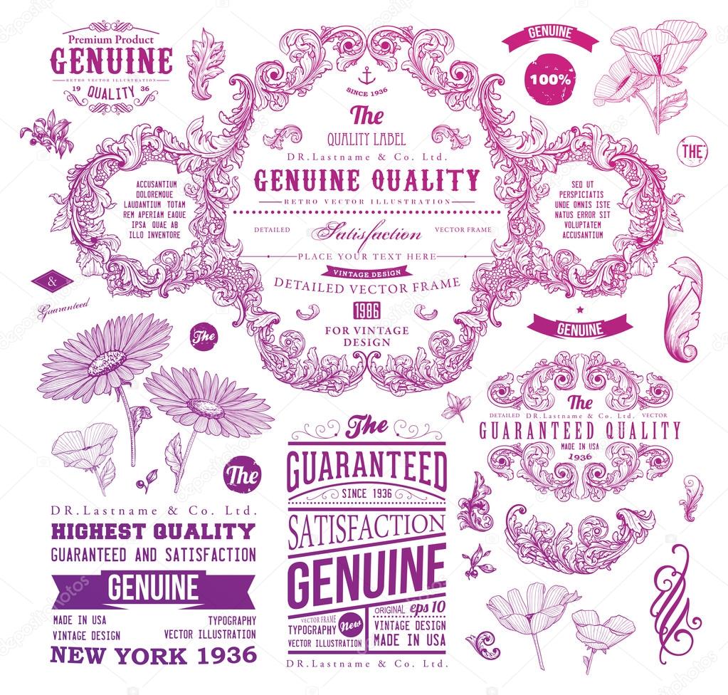 Retro elements, set Stock Vector Image by ©Ozerina #125083234