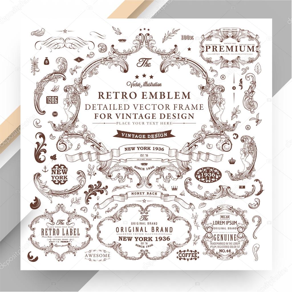 Retro elements, set Stock Vector Image by ©Ozerina #125174602