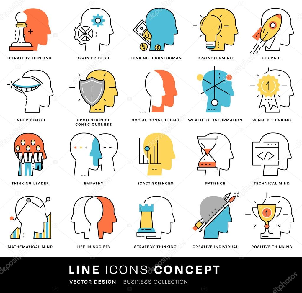 Brain, Mind Icons Set Stock Vector Image by ©Ozerina #125186480
