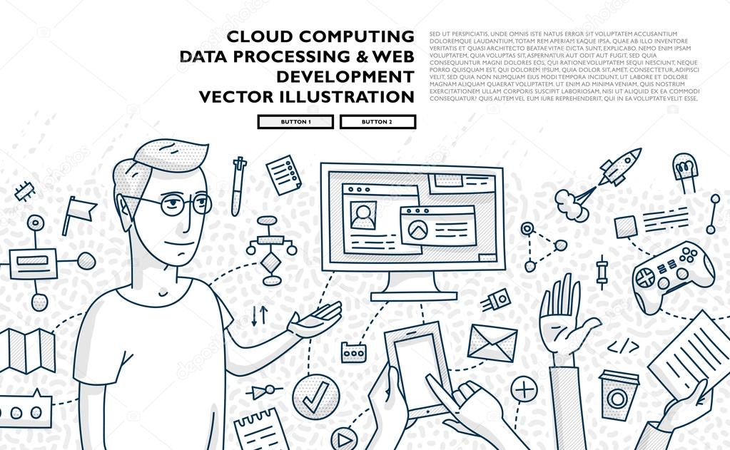 Application development icons and elements Stock Illustration by ...