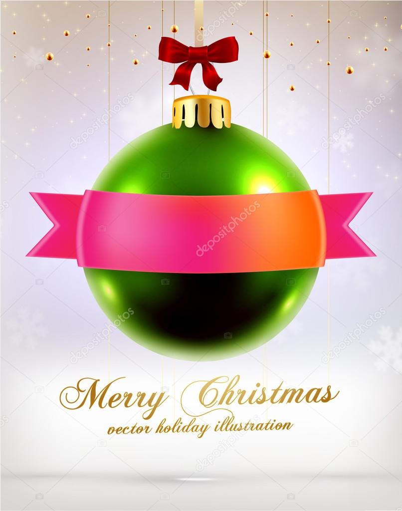 Christmas Ball with Ribbon. Stock Vector by ©Ozerina 70414395