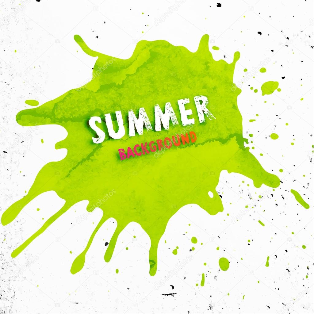 Summer background with green paint splash Stock Vector Image by ...