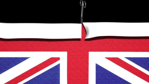 Chrome scissors cut Brazilian flag from top to bottom. — Stock Video ...