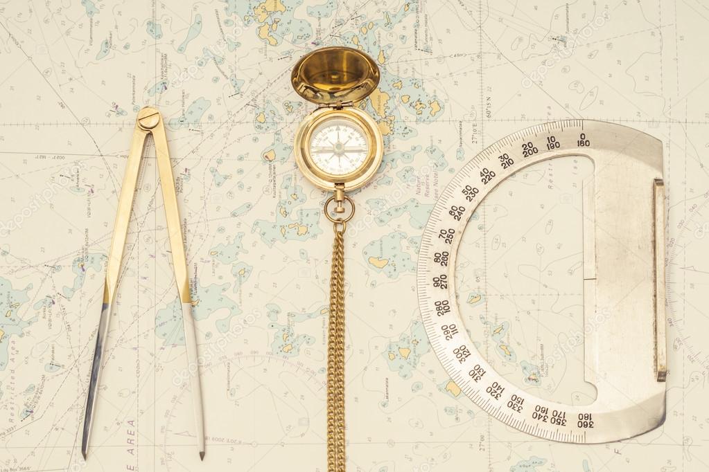 Skippers equipment and map Stock Photo by ©shmeljov 120326054