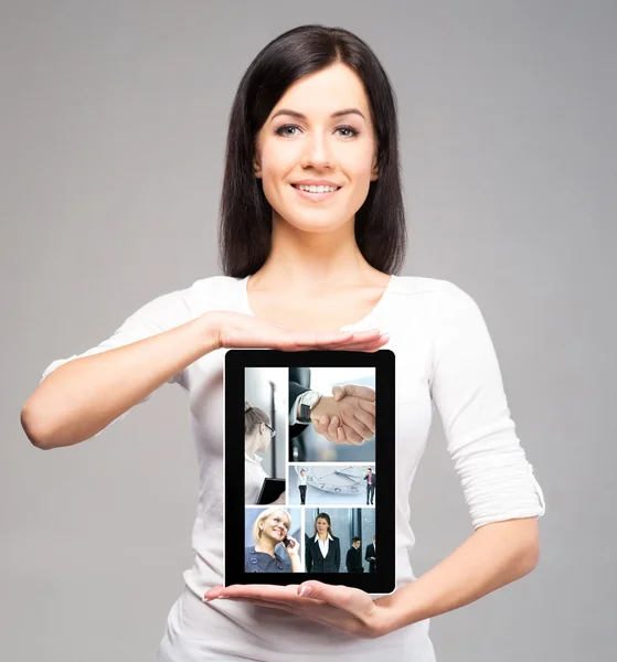 Girl holding ipad Stock Photos, Royalty Free Girl holding ipad Images ...