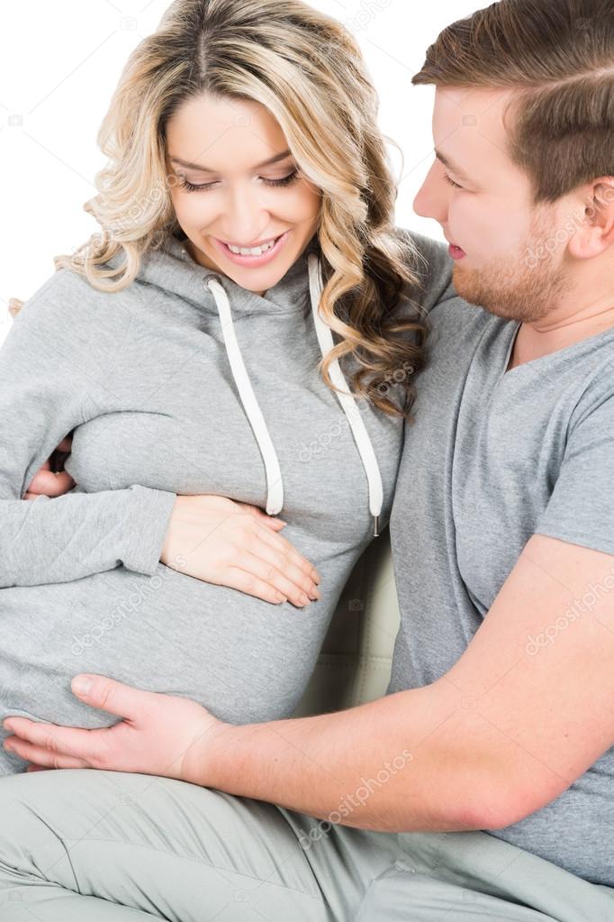 Expectant mother and father being in love — Stock Photo © shmeljov ...
