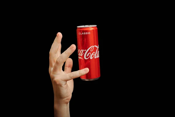 Hand holding coca cola can Stock Photos, Royalty Free Hand holding coca ...