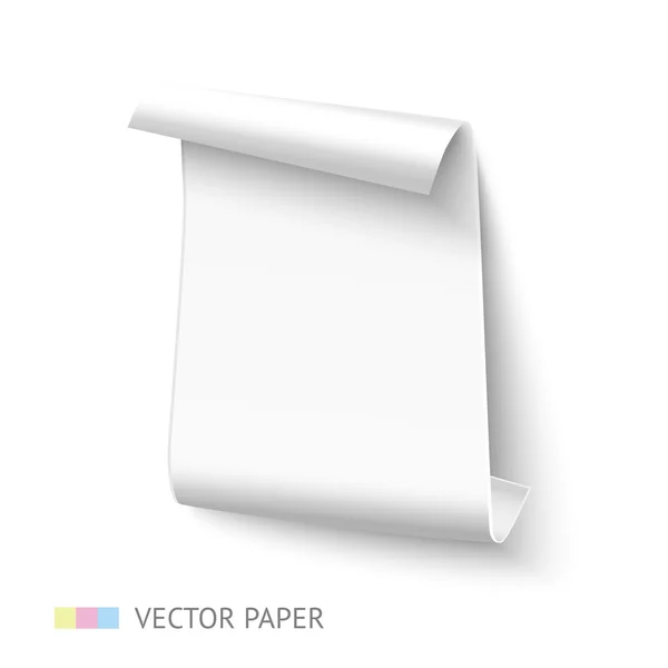 White vertical curved paper sheet banner with roll. Realistic vector ... White vertical curved paper sheet banner with roll. Realistic vector ...