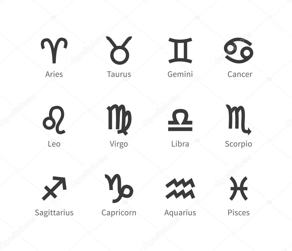 Zodiac signs, vector icons — Stock Vector © voinSveta #120099566