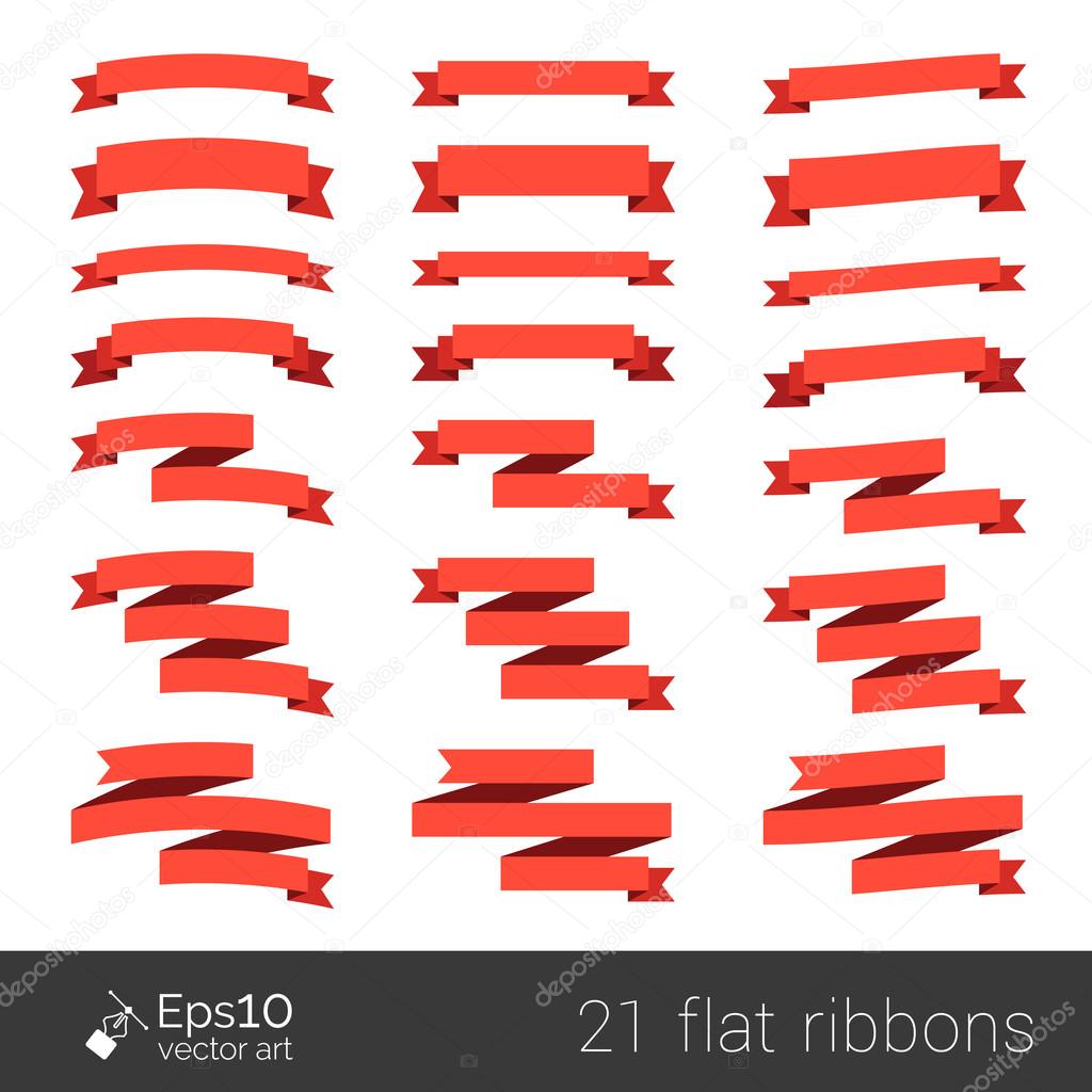 Set of flat ribbons Stock Vector by ©voinSveta 52119889