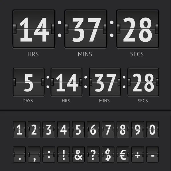 Vector countdown timer and scoreboard numbers — Stock Vector ...