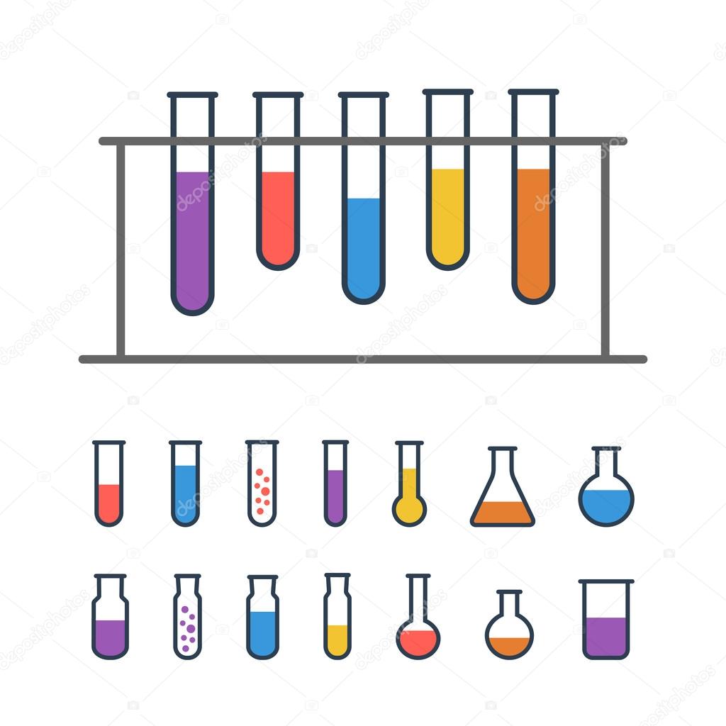 Animierte Wissenschaftliche Reagenzgläser