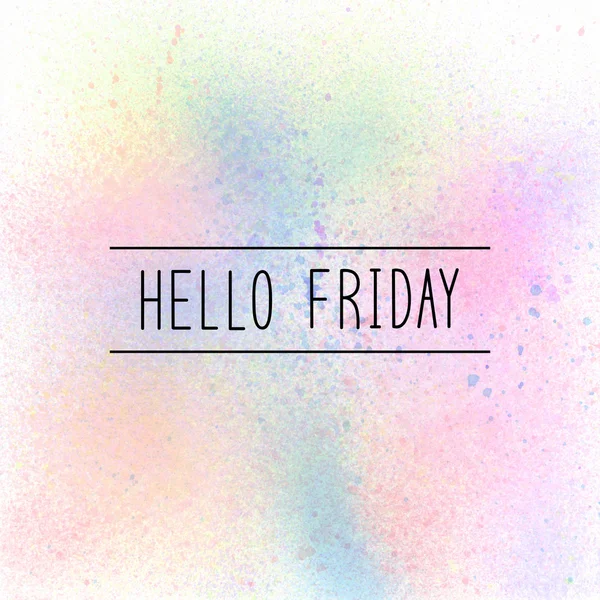 Hello Friday text on pastel watercolor background Stock Photo by ...