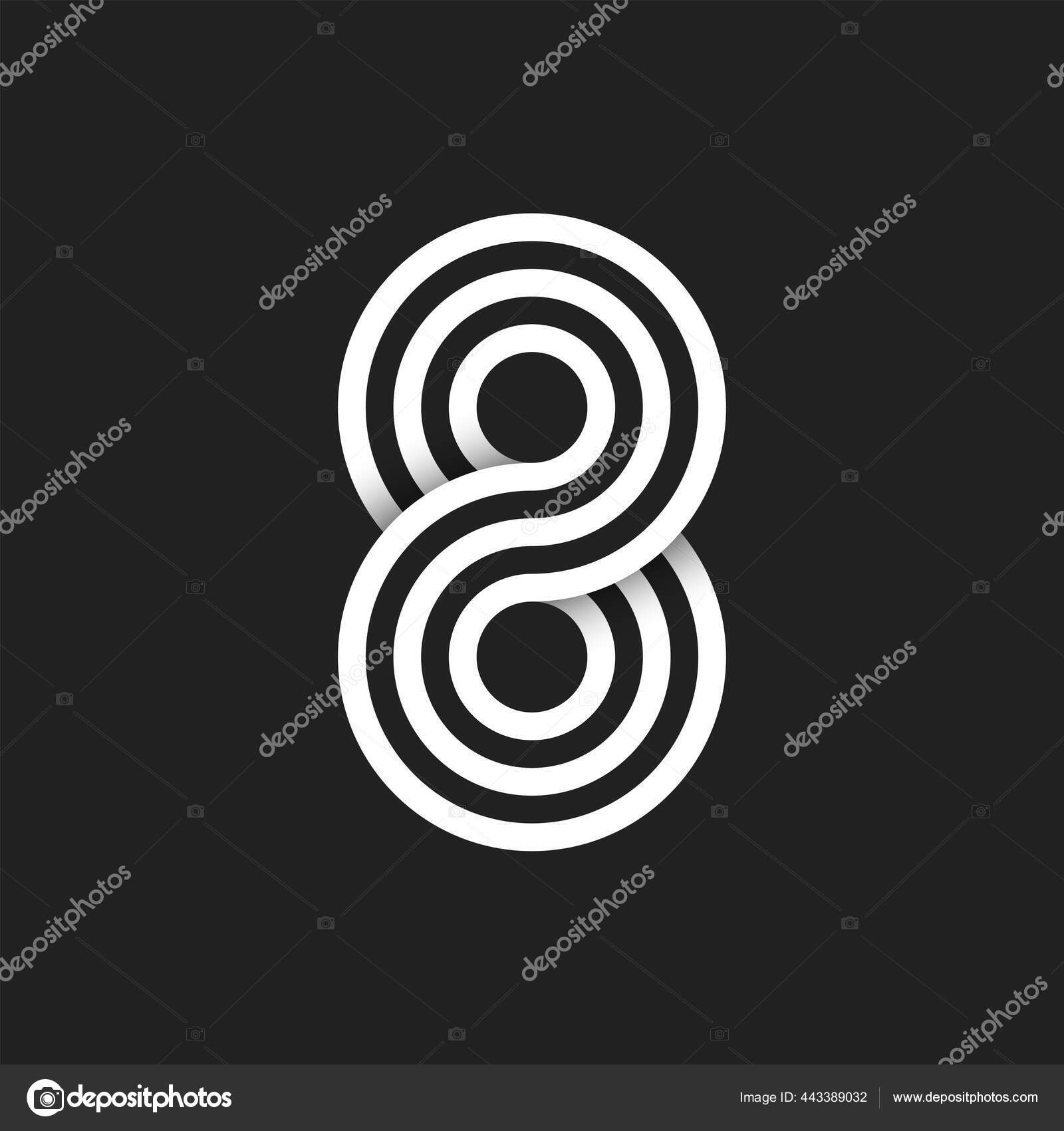Number Logo Black White Background Vector Illustration Stock Vector by ...