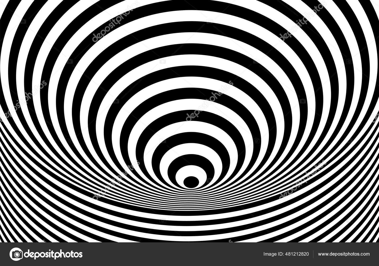 Fondo Ilusión Óptica Hipnótica Blanco Negro Vector de stock por ...