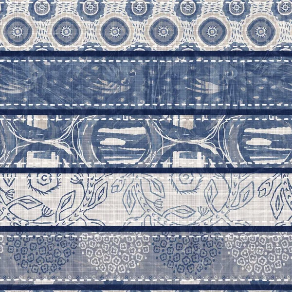 Denim blue patchwork stripe woven texture. Washed out vintage printed ...