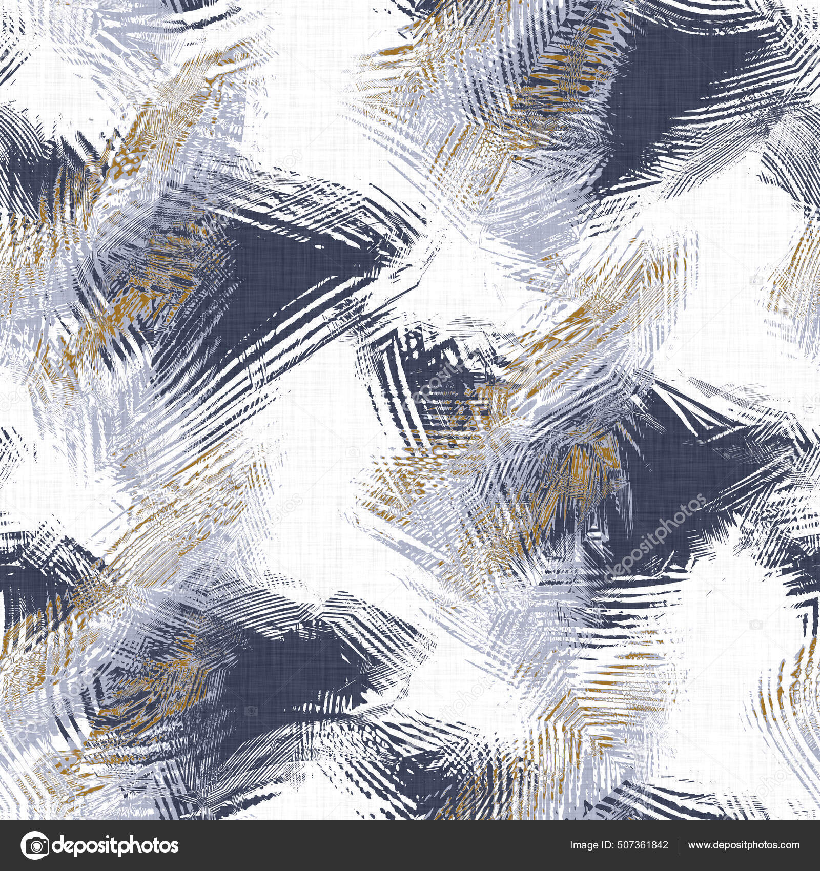 Masculine geometric glitch seamless pattern. Distorted navy blue white ...