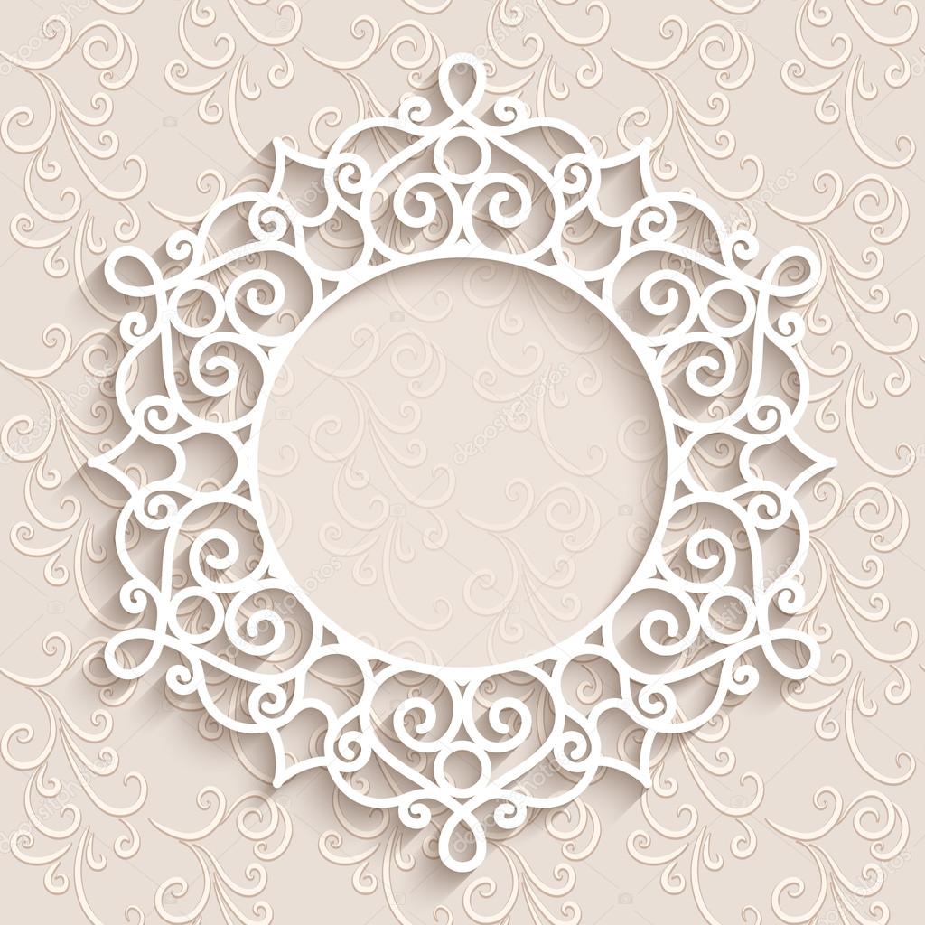 Round paper lace frame — Stock Vector © magenta10 #70136649
