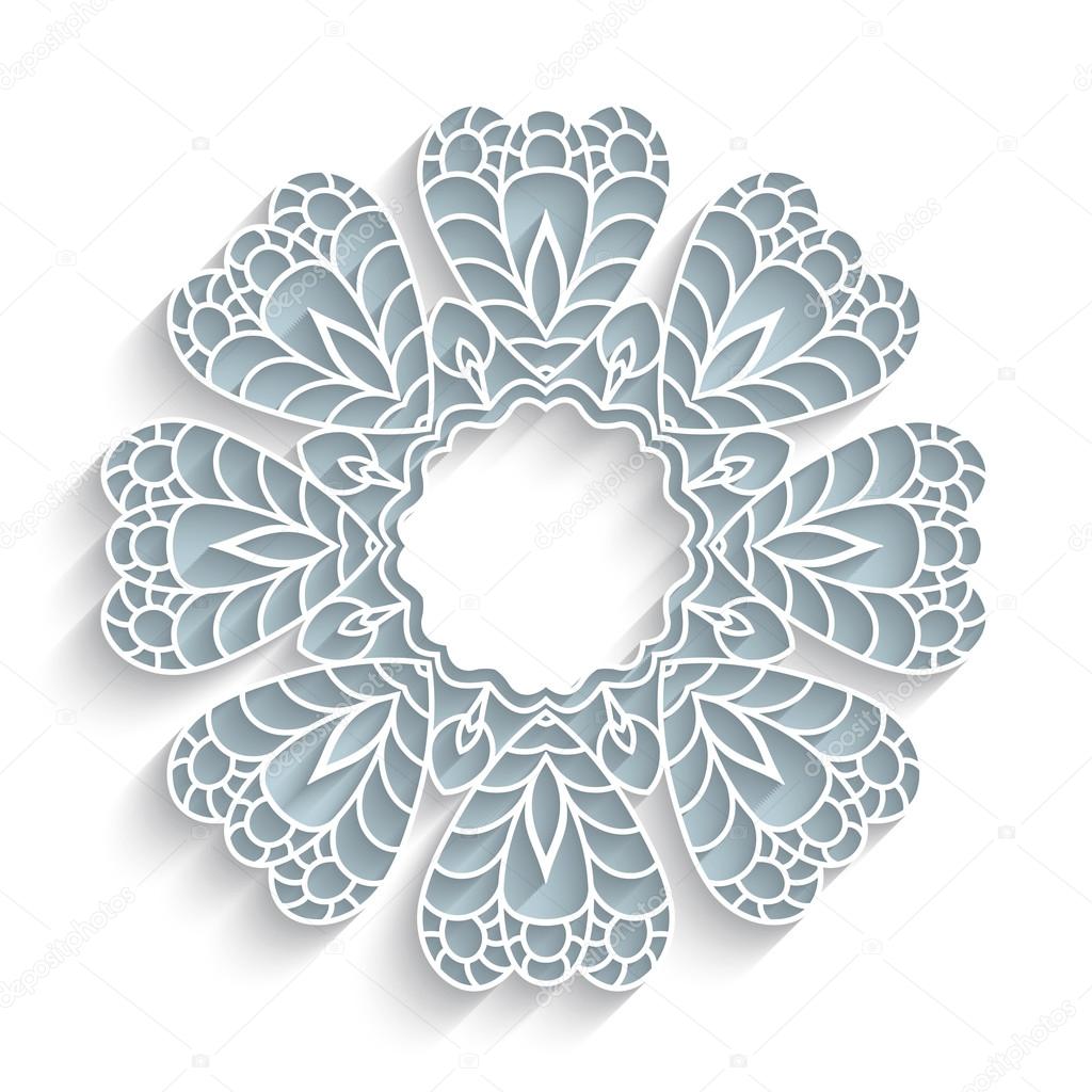 Round paper lace frame — Stock Vector © magenta10 #70136665